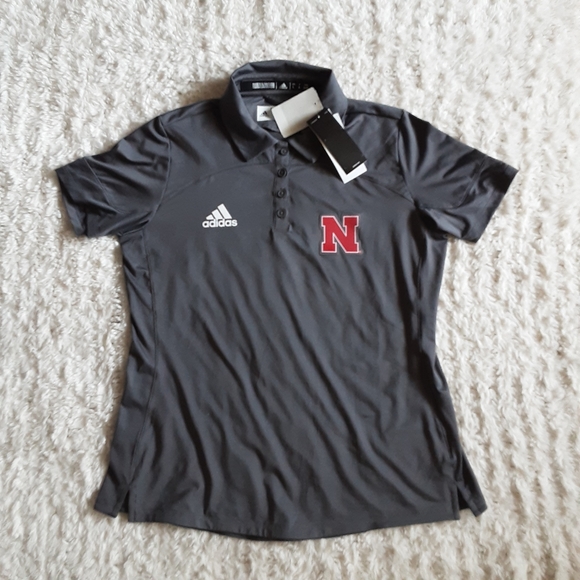 adidas | Tops | Adidas Womens Size L Nebraska Cornhuskers Tech Polo ...